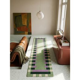 L&auml;ufer geometrisch Gr&uuml;n-Lila 60 x 230 cm - WENSUM KADIMA DESIGN