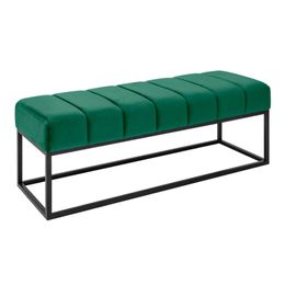 Riess Ambiente riess-ambiente Sitzbank PETIT BEAUT&Eacute; - 108cm smaragdgr&uuml;n Samt schwarzes Gestell