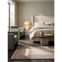 L&auml;ufer Wolle Lila-Beige 80 x 230 cm - WENSUM KADIMA DESIGN
