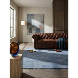 Wollteppich kariert Blau 160 x 230 cm - DEBEN KADIMA DESIGN