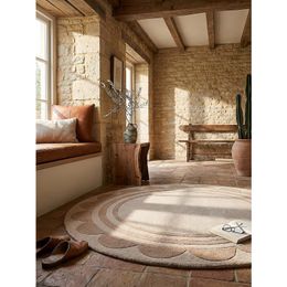 Wollteppich rund Beige &Oslash;120 cm - WENSUM KADIMA DESIGN