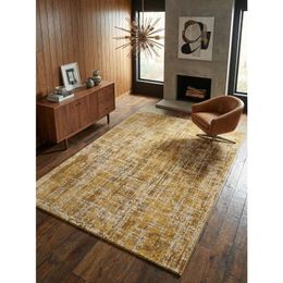 KADIMA DESIGN Teppich TIBER-Rom, abstrakt, Senfgelb, 200 x 290 cm