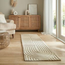L&auml;ufer Wolle Natur 60 x 230 cm - LEVEN KADIMA DESIGN