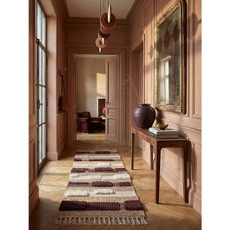 L&auml;ufer gestreift Natur-Lila 60 x 230 cm - WHARFE KADIMA DESIGN