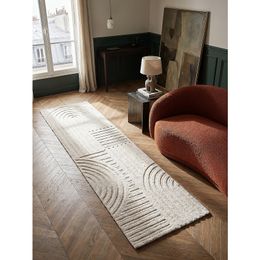 L&auml;ufer geometrisch Elfenbein 60 x 230 cm - LEVEN KADIMA DESIGN