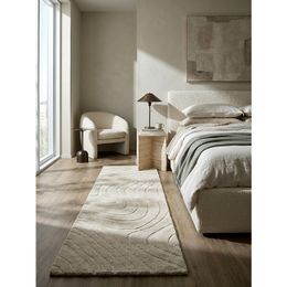 L&auml;ufer abstrakt Beige 60 x 230 cm - LEVEN KADIMA DESIGN