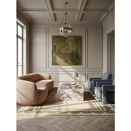KADIMA DESIGN Wollteppich handgetuftet Gr&uuml;n-Beige 160 x 230 cm - WENSUM Kadima