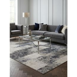 KADIMA DESIGN Teppich TIBER-Orte, geometrisch-abstrakt, Dunkelblau, 160 x 230 cm