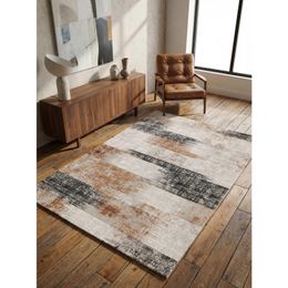 KADIMA DESIGN Teppich TIBER-Orte, geometrisch-abstrakt, Terrakotta, 160 x 230 cm