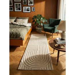 L&auml;ufer geometrisch Natur 60 x 230 cm - LEVEN KADIMA DESIGN