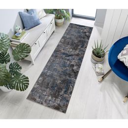 L&auml;ufer Jute Blau-Grau 80 x 300 cm - DEE KADIMA DESIGN