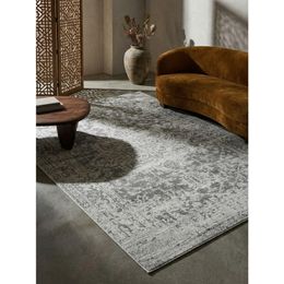 KADIMA DESIGN Teppich LODI-Lambro, im Vintage-Stil, Silbergrau, 200 x 290 cm