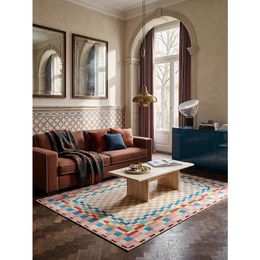 Wollteppich Schachbrett Bunt 200 x 300 cm - DAHLIA KADIMA DESIGN