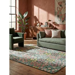 Wollteppich floral Gr&uuml;n-Bunt 120 x 170 cm - VALE KADIMA DESIGN