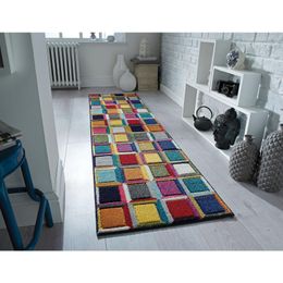 L&auml;ufer Blockmuster Bunt 66 x 230 cm - MEON KADIMA DESIGN