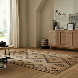 KADIMA DESIGN Jute-Teppich geometrisch Braun-Schwarz 200 x 290 cm - NEATH Kadima