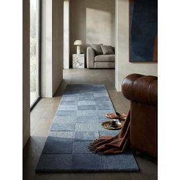 L&auml;ufer kariert Blau 60 x 230 cm - DEBEN KADIMA DESIGN
