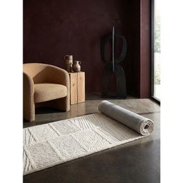 L&auml;ufer Wollmischung Wei&szlig; 80 x 230 cm - CARVE KADIMA DESIGN