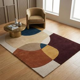 Wollteppich Hoch-Tief Lila-Bunt 160 x 230 cm - AIRE KADIMA DESIGN