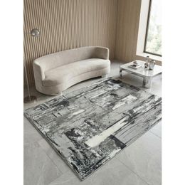 KADIMA DESIGN Teppich PARMA-Felino, abstrakt, Silbergrau, 160 x 230 cm