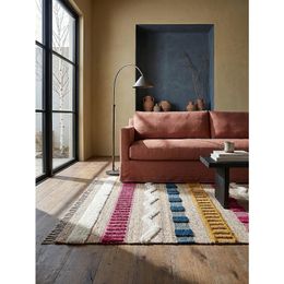 Teppich gestreift Natur-Bunt 120 x 170 cm - WHARFE KADIMA DESIGN