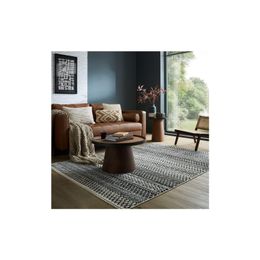 Teppich gestreift Schwarz-Wei&szlig; 80 x 140 cm - PERRAN KADIMA DESIGN