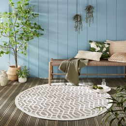 Outdoor-Teppich waschbar Grau-Beige &Oslash;160 cm - STOUR KADIMA DESIGN