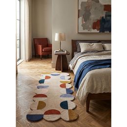 L&auml;ufer geometrisch Rost-Natur 80 x 230 cm - HALLEIN KADIMA DESIGN