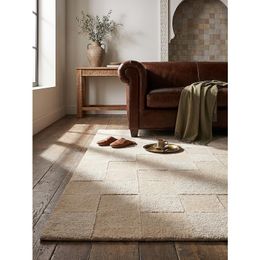 Wollteppich kariert Natur 160 x 230 cm - DEBEN KADIMA DESIGN