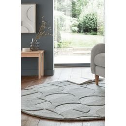 Wollteppich geometrisch Grau &Oslash;160 cm - DEBEN KADIMA DESIGN