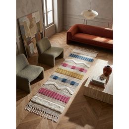 L&auml;ufer gestreift Natur-Bunt 60 x 230 cm - WHARFE KADIMA DESIGN