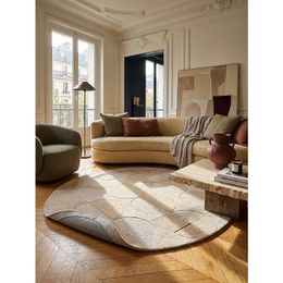 Wollteppich Kurzflor Natur &Oslash;160 cm - DEBEN KADIMA DESIGN