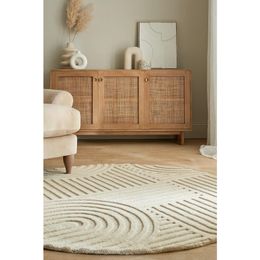 Wollteppich Hoch-Tief Natur &Oslash;160 cm - LEVEN KADIMA DESIGN