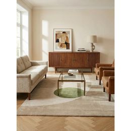 KADIMA DESIGN Wollteppich ELAN-Maas, geometrisch-abstrakt, Beige, 120 x 170 cm