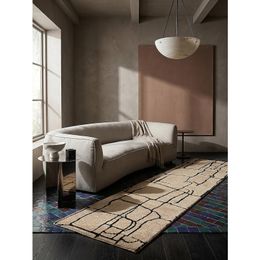 L&auml;ufer abstrakt Creme-Schwarz 80 x 300 cm - ARLEN KADIMA DESIGN