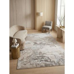 KADIMA DESIGN Teppich SARNTAL, abstrakt, Silbergrau, 160 x 230 cm