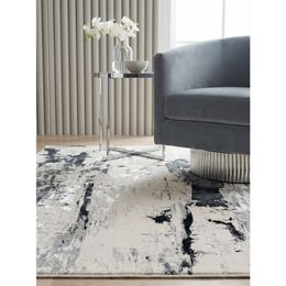 KADIMA DESIGN Teppich SARNTAL, abstrakt, aus Polyester, Silbergrau, 120 x 170 cm