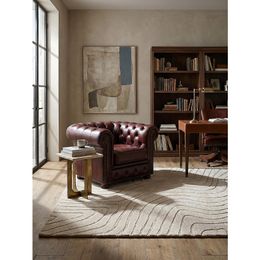 Wollteppich abstrakt Beige 160 x 230 cm - LEVEN KADIMA DESIGN