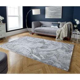 Teppich abstrakt Silber 80 x 150 cm - OUSE KADIMA DESIGN