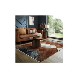 Teppich geometrisch Rot-Blau 80 x 154 cm - OGMORE KADIMA DESIGN