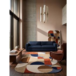 KADIMA DESIGN Wollteppich geometrisch Terrakotta 160 x 230 cm - HALLEIN Kadima