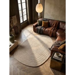Wollteppich oval Beige 160 x 230 cm - PARRET KADIMA DESIGN