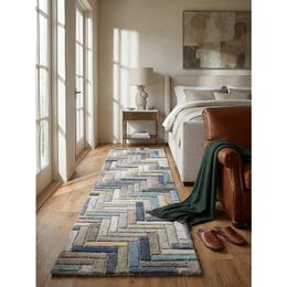 L&auml;ufer geometrisch Blau-Bunt 60 x 230 cm - ESK KADIMA DESIGN