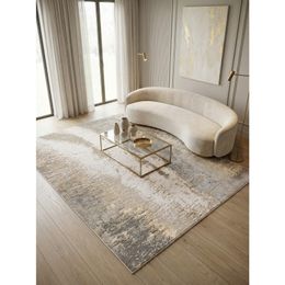 KADIMA DESIGN Teppich SARNTAL, abstrakt, Florh&ouml;he 8 mm, Silbergrau, 120 x 170 cm