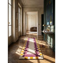 L&auml;ufer geometrisch Rosa-Gelb 60 x 230 cm - WENSUM KADIMA DESIGN