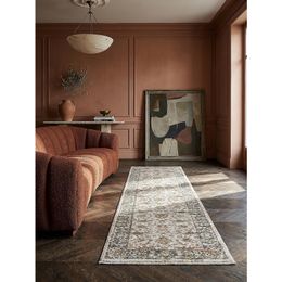 L&auml;ufer floral Erdt&ouml;ne-Gr&uuml;n 60 x 230 cm - ADUR KADIMA DESIGN