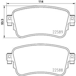 Hella Bremsbelagsatz, Scheibenbremse 8db355037681 f&uuml;r Vaughall Citro&euml;n Peugeot TOYOTA