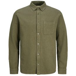 Jack & Jones Herren Gro&szlig;e Gr&ouml;&szlig;en | Jack&Jones Freizeithemd aus Baumwolle Farbe oliv Gr&ouml;&szlig;e: 7XL