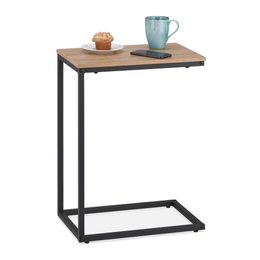 Relaxdays Beistelltisch, Mehrfarbig, Metall, Holzwerkstoff, 30x60x45 cm, Wohnzimmer, Wohnzimmertische, Beistelltische