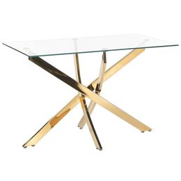 Beliani Esstisch, Gold, Metall, 4-Sitzer, Rechteckig, 70x76x120 cm, Esszimmer, Tische, Esstische